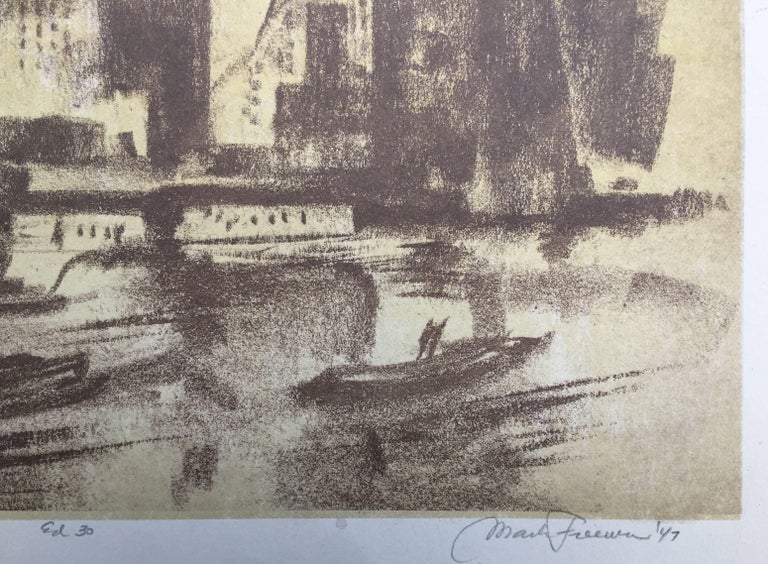 Mark Freeman - MANHATTAN CLIFFS (Large Lithograph) For Sale at 1stDibs