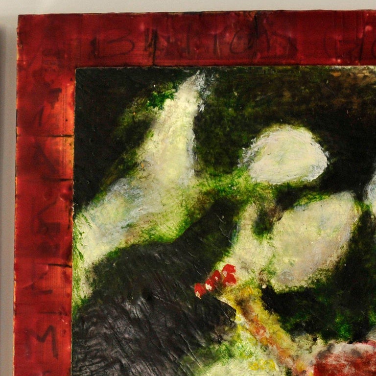 Mark Gaskin - "Hibiscus II" - Vertical flower painting, oil and ...