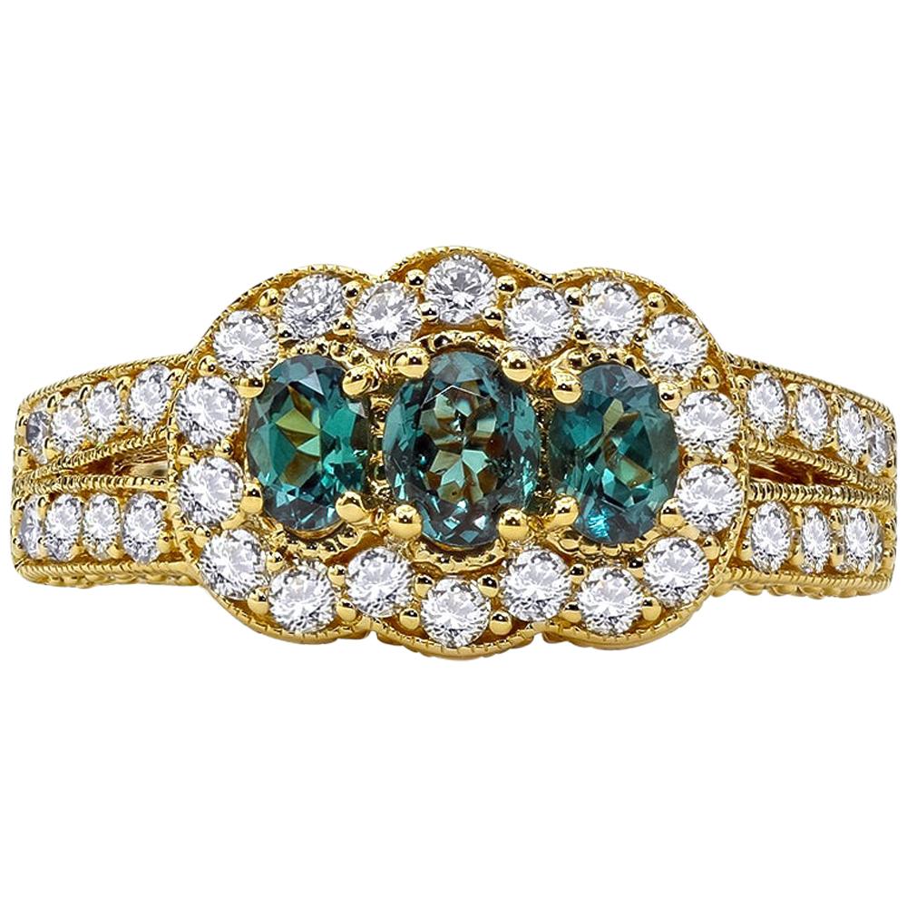 Mark Henry 1.33 Carat Natural Brazilian Alexandrite and Diamond Ring ...