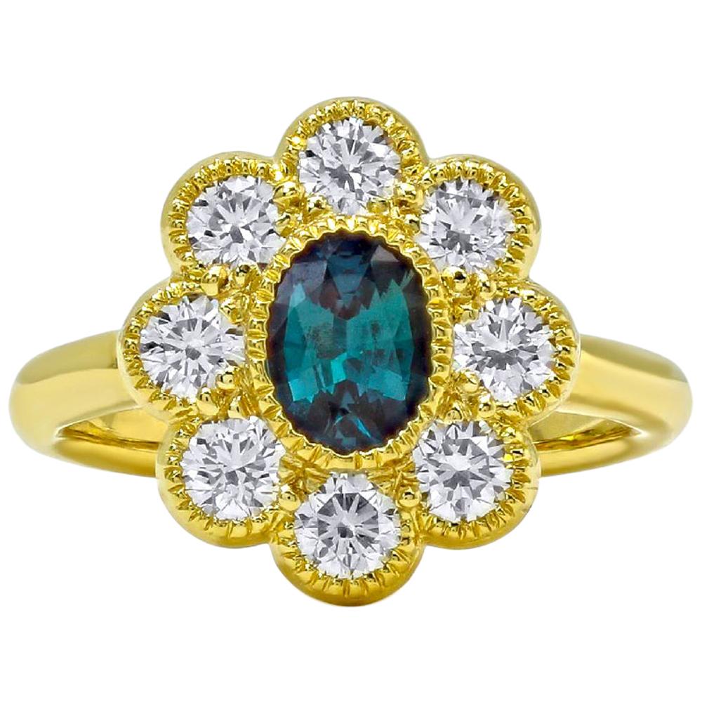 Mark Henry 0.79 Carat Natural Brazilian Alexandrite and Diamond Ring ...