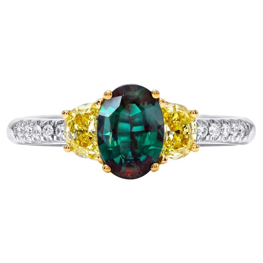 Mark Henry Alexandrite Diamond Gold Ring For Sale at 1stDibs