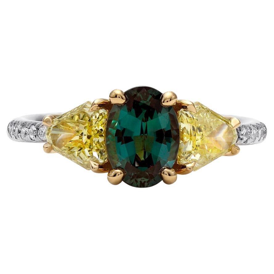 9.27 Carat Natural Alexandrite and Diamond Ring For Sale at 1stDibs ...