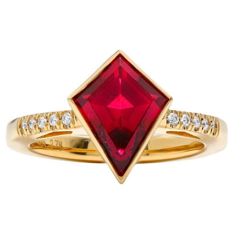 Mark Henry 2.76 Carat Bezeled Kite Rubellite Tourmaline and Diamond ...
