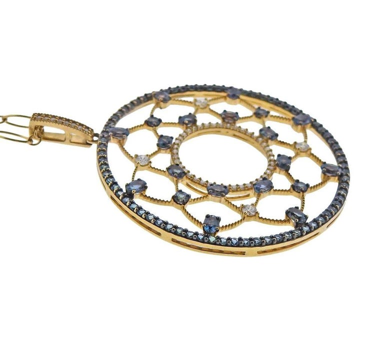 Mark Henry Alexandrite Diamond Gold Pendant Necklace at 1stDibs