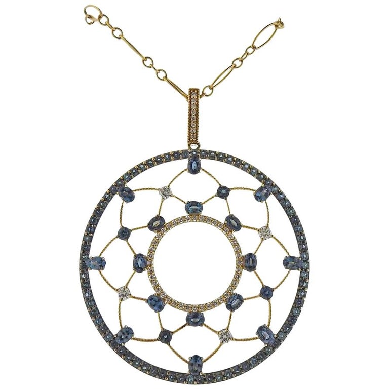 Mark Henry Alexandrite Diamond Gold Pendant Necklace at 1stDibs