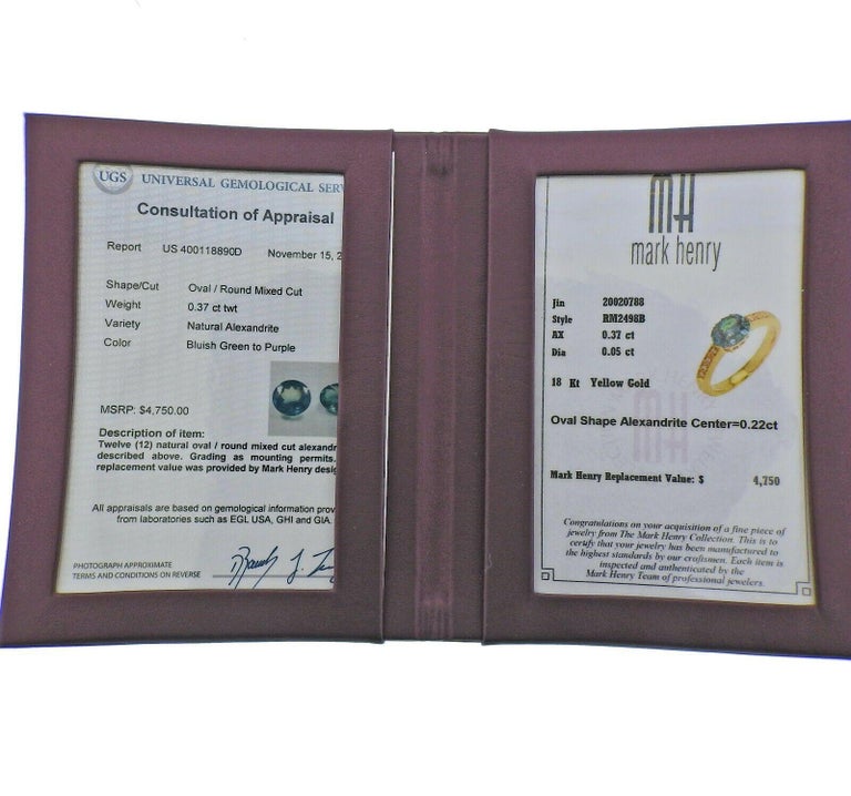 Mark Henry Alexandrite Diamond Gold Ring For Sale at 1stDibs