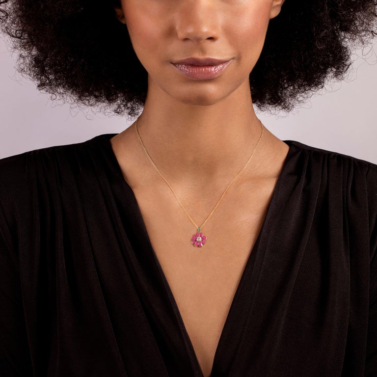 Diamond Enameled 'Cosmo, ' Pendant, 18k For Sale at 1stDibs