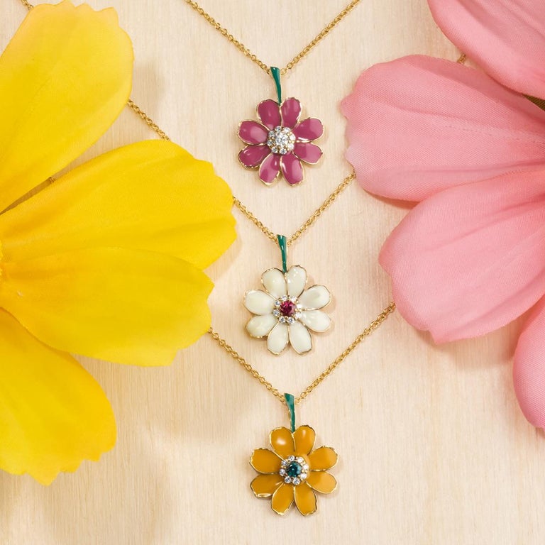 Diamond Enameled 'Cosmo, ' Pendant, 18k For Sale at 1stDibs