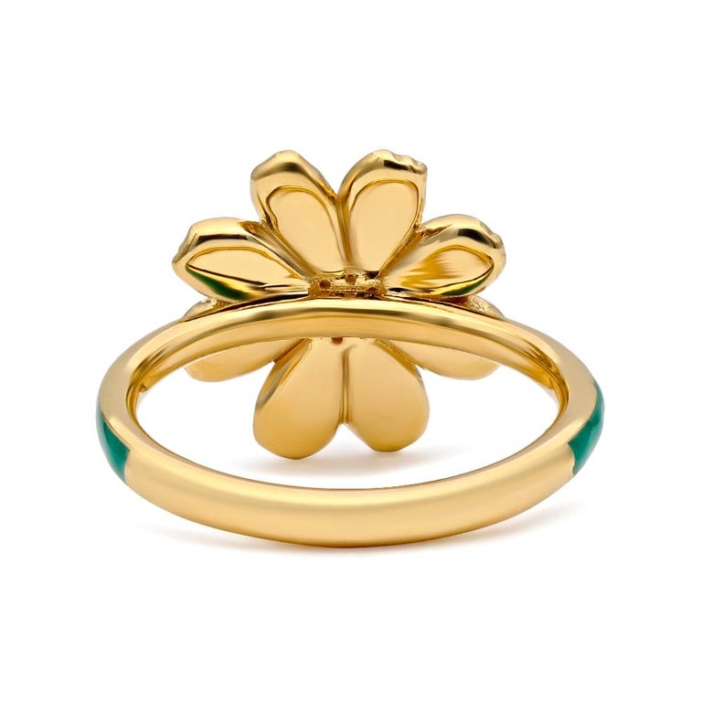 Customizable Enameled Diamond 'Cosmo,' Ring, 18k For Sale at 1stDibs
