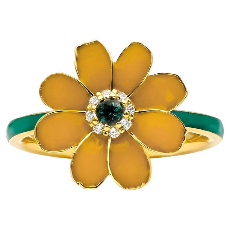 Mark Henry Natural Alexandrite and Diamond Enameled 'Cosmo, ' Ring, 18k ...