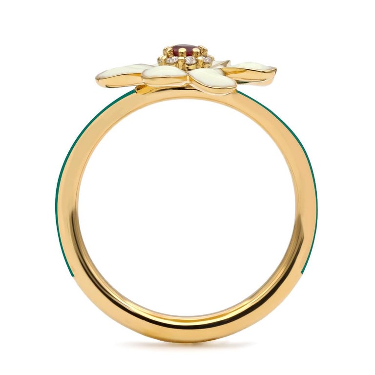 Customizable Mark Henry Ruby and Diamond Enameled 'Cosmo' Cocktail Ring ...