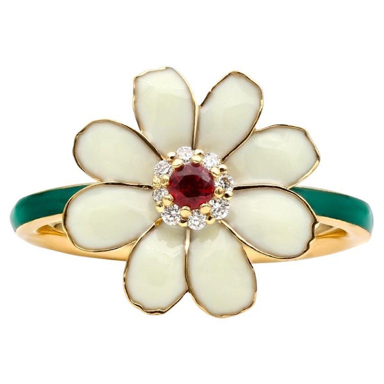 Customizable Mark Henry Ruby and Diamond Enameled 'Cosmo' Cocktail Ring ...