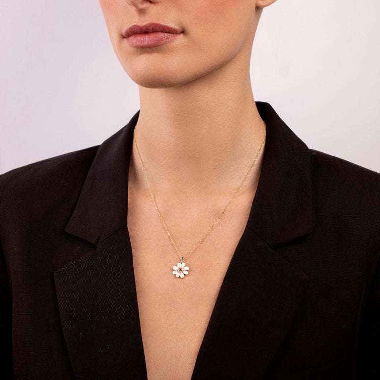 Ruby and Diamond Enameled 'Cosmo, ' Pendant, 18k For Sale at 1stDibs