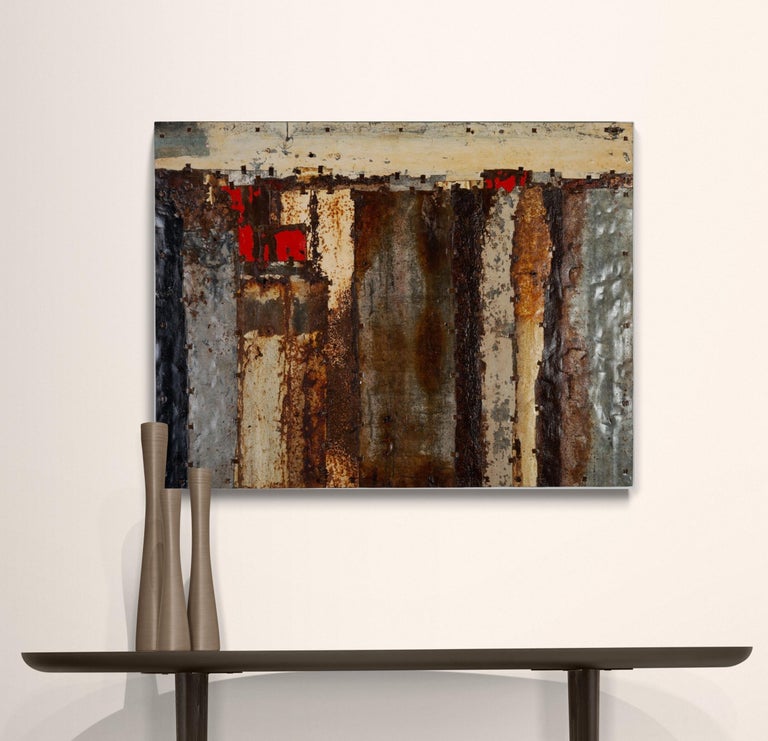 Mark Hilltout - Metal Landscape Composition "Fences Study D16" For Sale ...