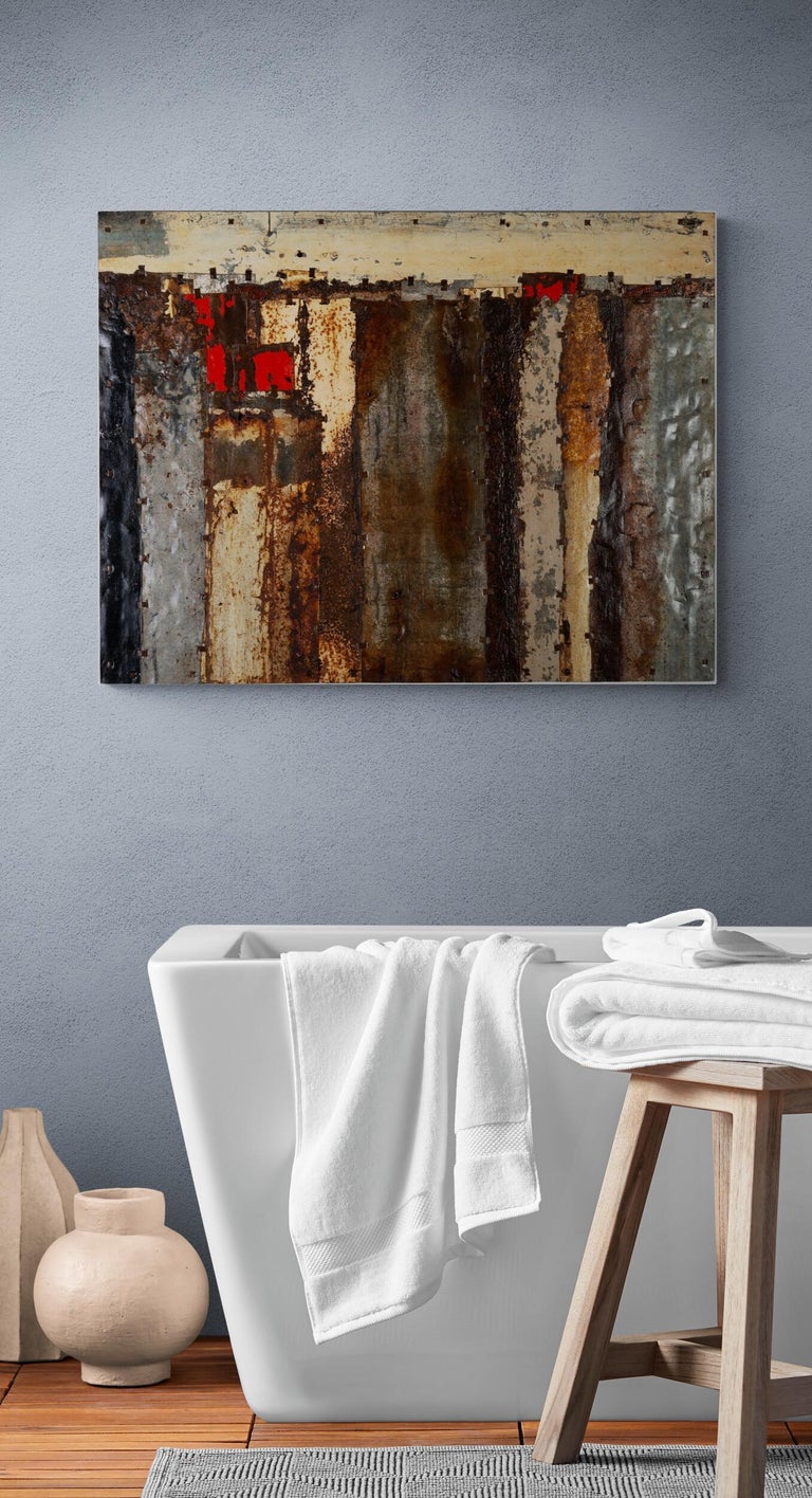 Mark Hilltout - Metal Landscape Composition "Fences Study D16" For Sale ...