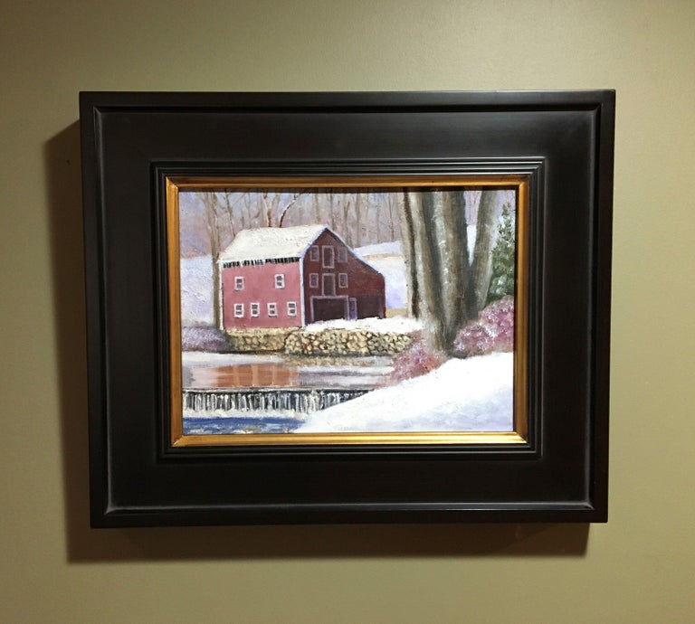 Mark Hunter - Dixon Farm Mill in Winter, Painting, Oil on Canvas For ...
