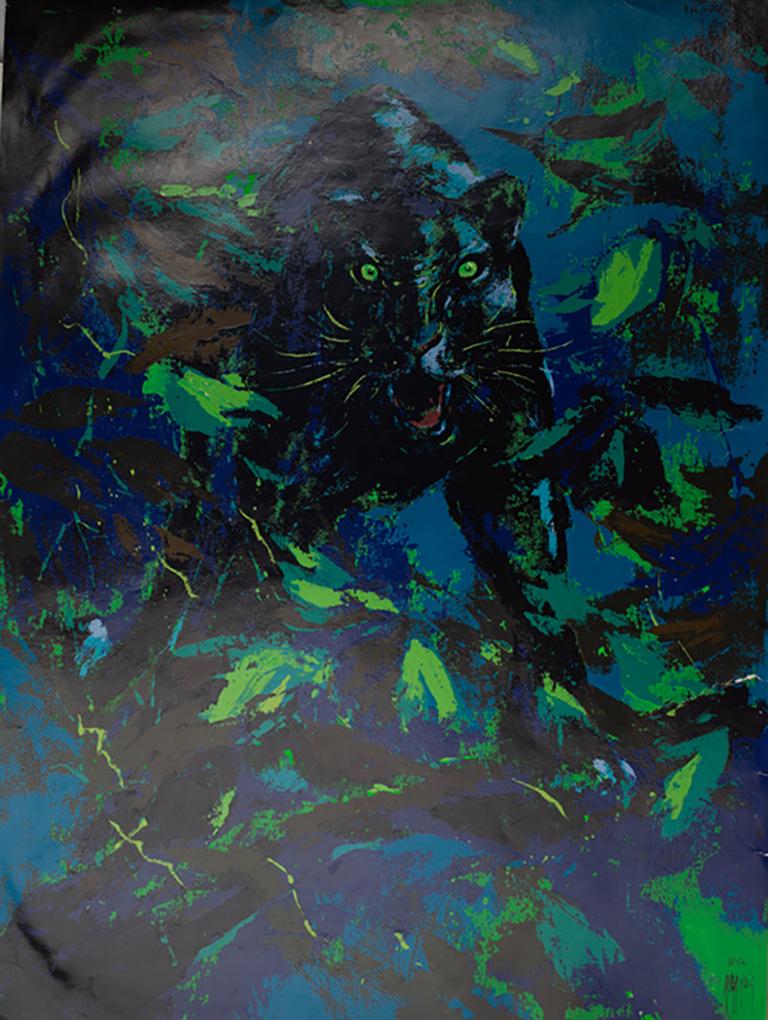 Mark King - Black Leopard Limited Edition Serigraph Print 4/150 For ...