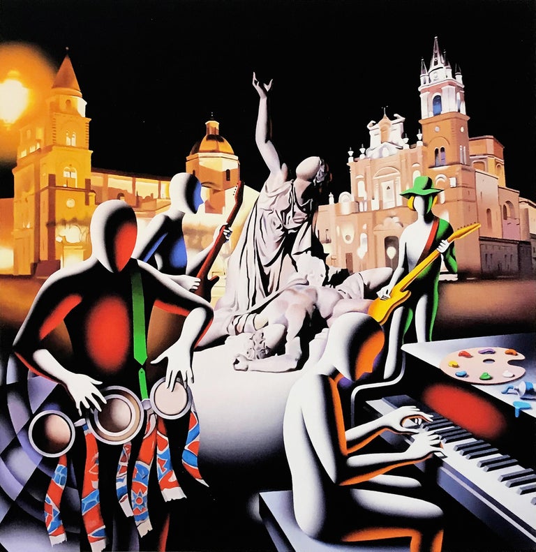 Mark Kostabi - THE FIRST SET WAS IN STONE For Sale at 1stDibs