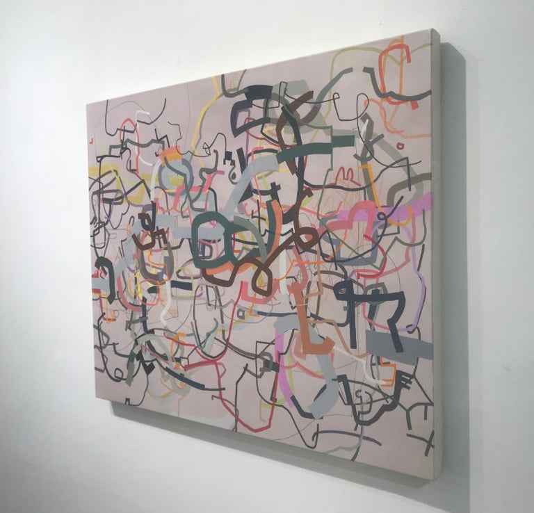 Mark Masyga - Linear Abstract painting, "A Rainbow in Someone's Could ...