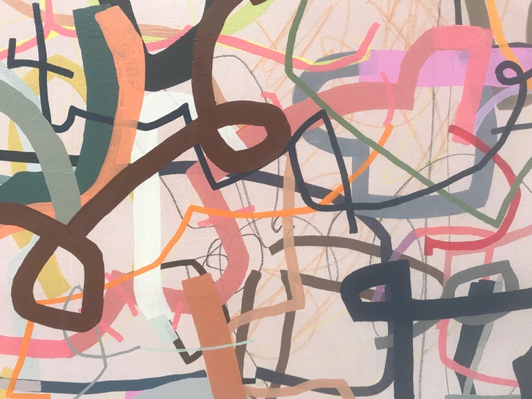 Mark Masyga - Linear Abstract painting, "A Rainbow in Someone's Could ...