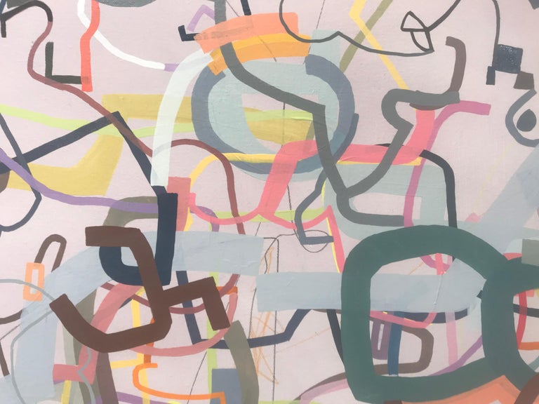 Mark Masyga - Linear Abstract painting, "A Rainbow in Someone's Could ...