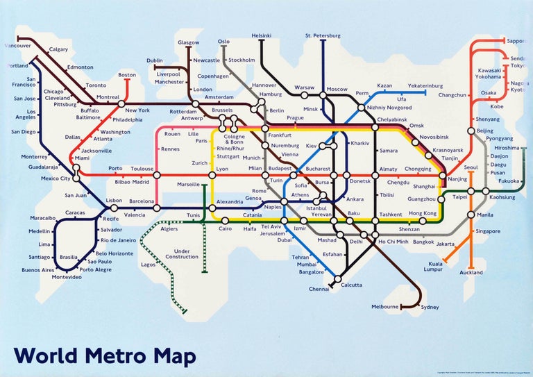 Mark Ovenden - Affiche d'origine World Metro Map London Underground ...