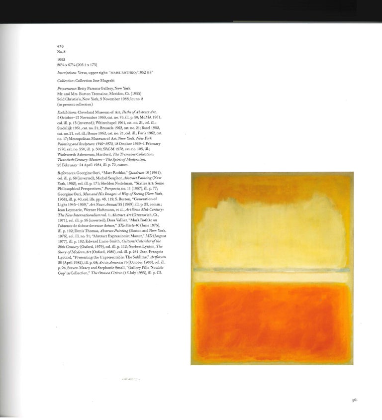 MARK ROTHKO, The Works on Canvas "book' For Sale at 1stDibs | mark ...