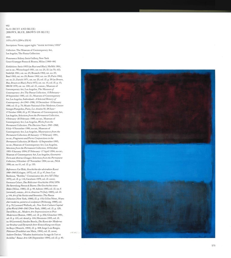 MARK ROTHKO, The Works on Canvas "book' For Sale at 1stDibs | mark ...