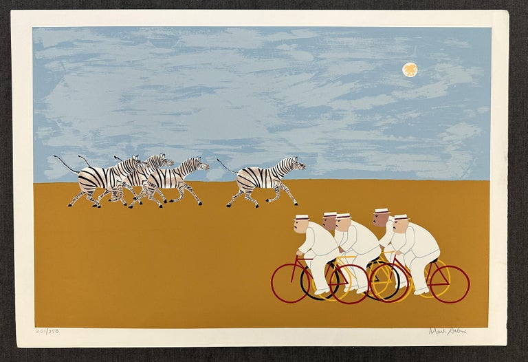 Mark Sabin - In Transit 1980 Large Signed Screen Print For Sale at 1stDibs