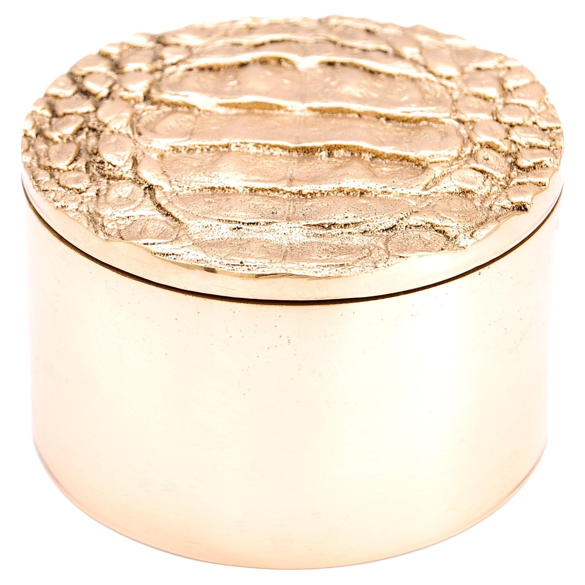 Turquoise Acrylic Small Round Box by Paola Valle For Sale at 1stDibs