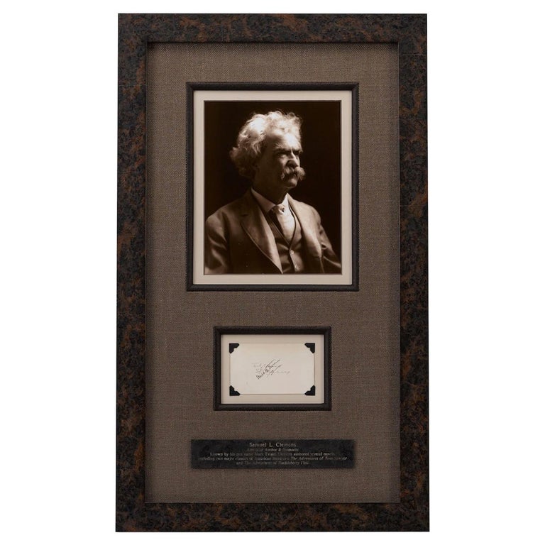 Mark Twain Twice-Signed Card at 1stDibs | mark twain autograph