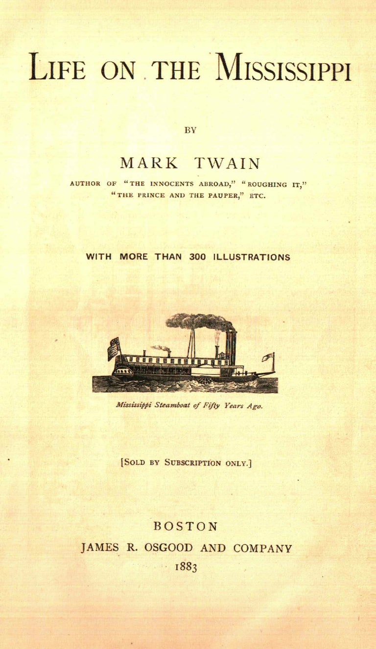 Mark Twain's Life on the Mississippi, 1883 For Sale at 1stDibs
