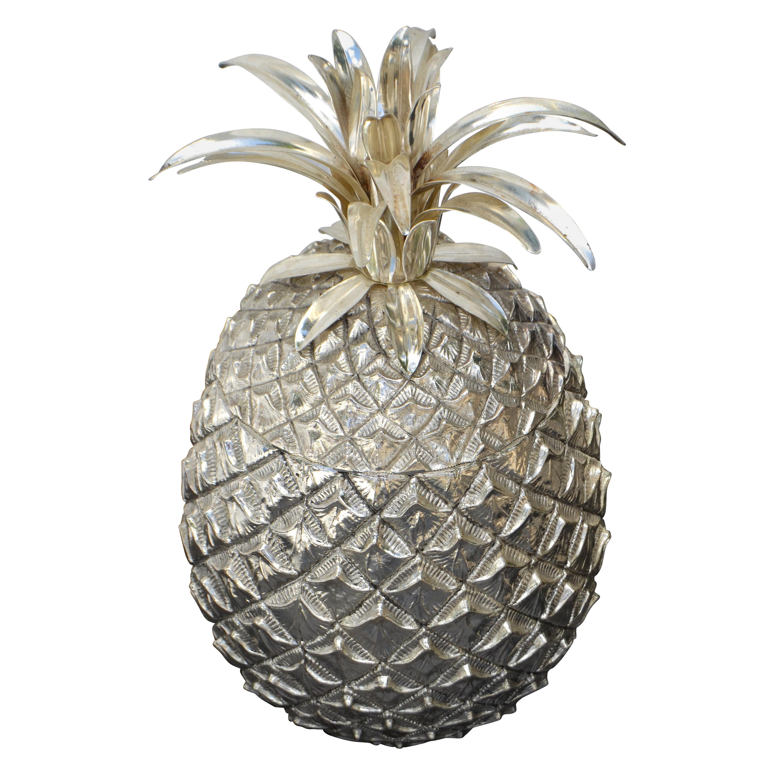 Marked Mauro Manetti Silver Plate Pineapple Ice Bucket Mid-Century ...