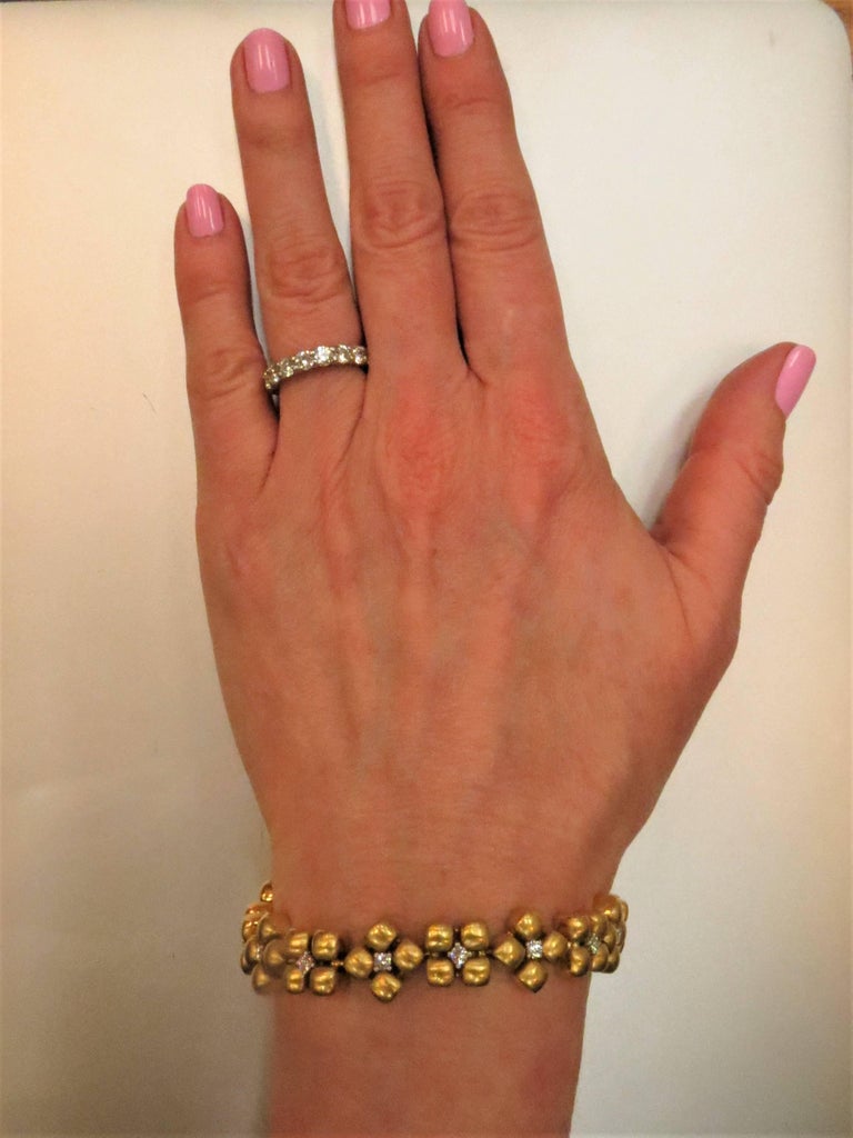 Marlene Stowe 18 Karat Yellow Gold Matte Finish Diamond Bracelet For ...