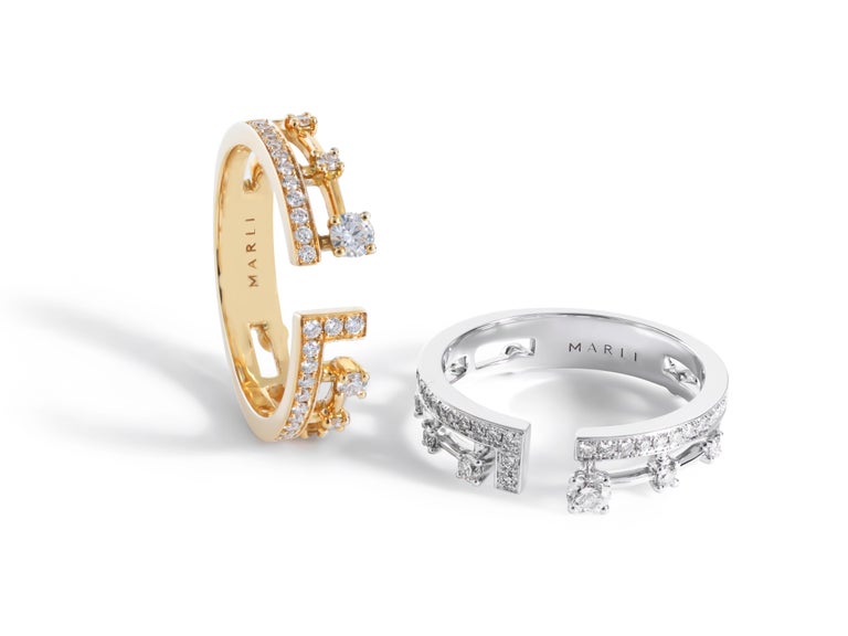 Marli New York 18 Karat Gold and Diamond Avenues Index Ring For Sale at ...