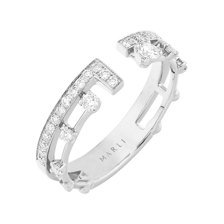 Marli New York 18 Karat Gold and Diamond Avenues Index Ring For Sale at ...