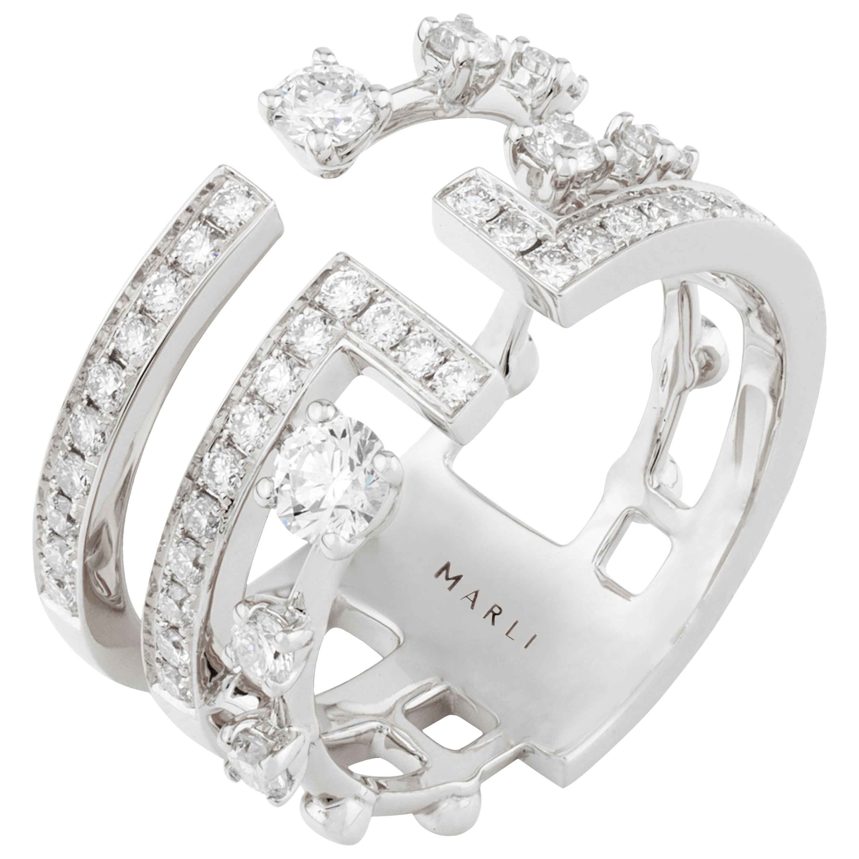 Marli New York 18 Karat Gold and Diamond Avenues Multi-Finger Ring For ...