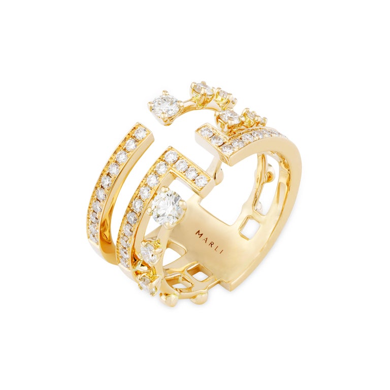 MARLI New York 18 Karat Gold and Diamond Avenues Ring For Sale at 1stDibs