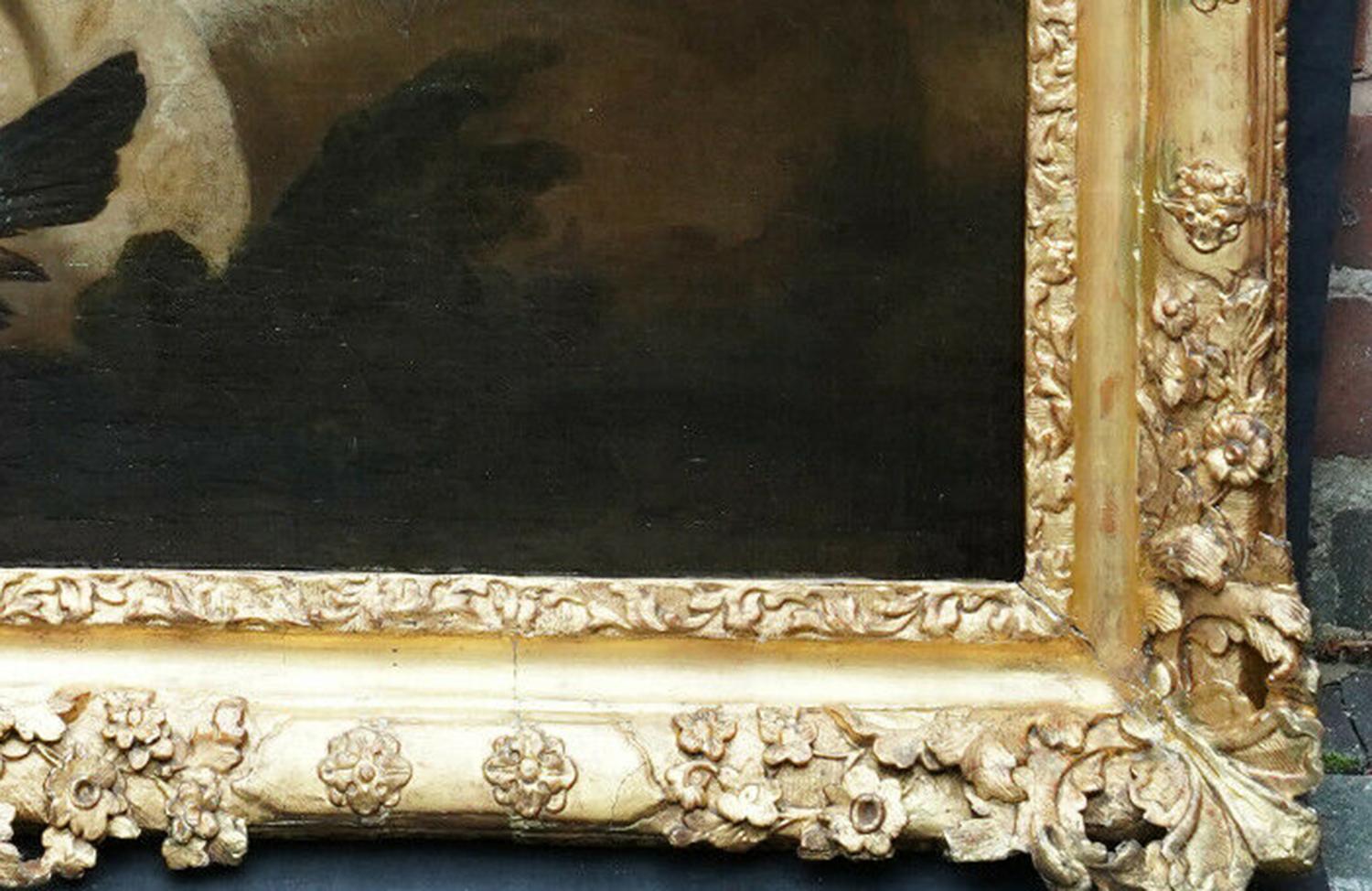 Peacock and Birds in a Landscape - British 17thC Old Master animal oil ...