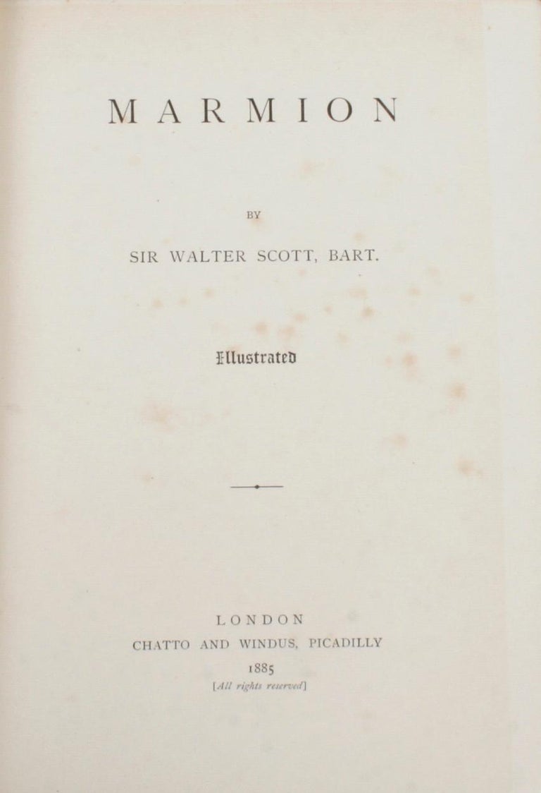 Marmion by Sir Walter Scott, Bart, 1885 at 1stDibs