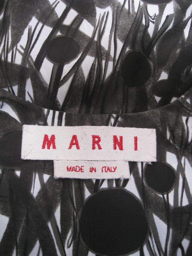 Marni Abstract Print Structured Empire Waist Blouse For Sale at 1stDibs ...