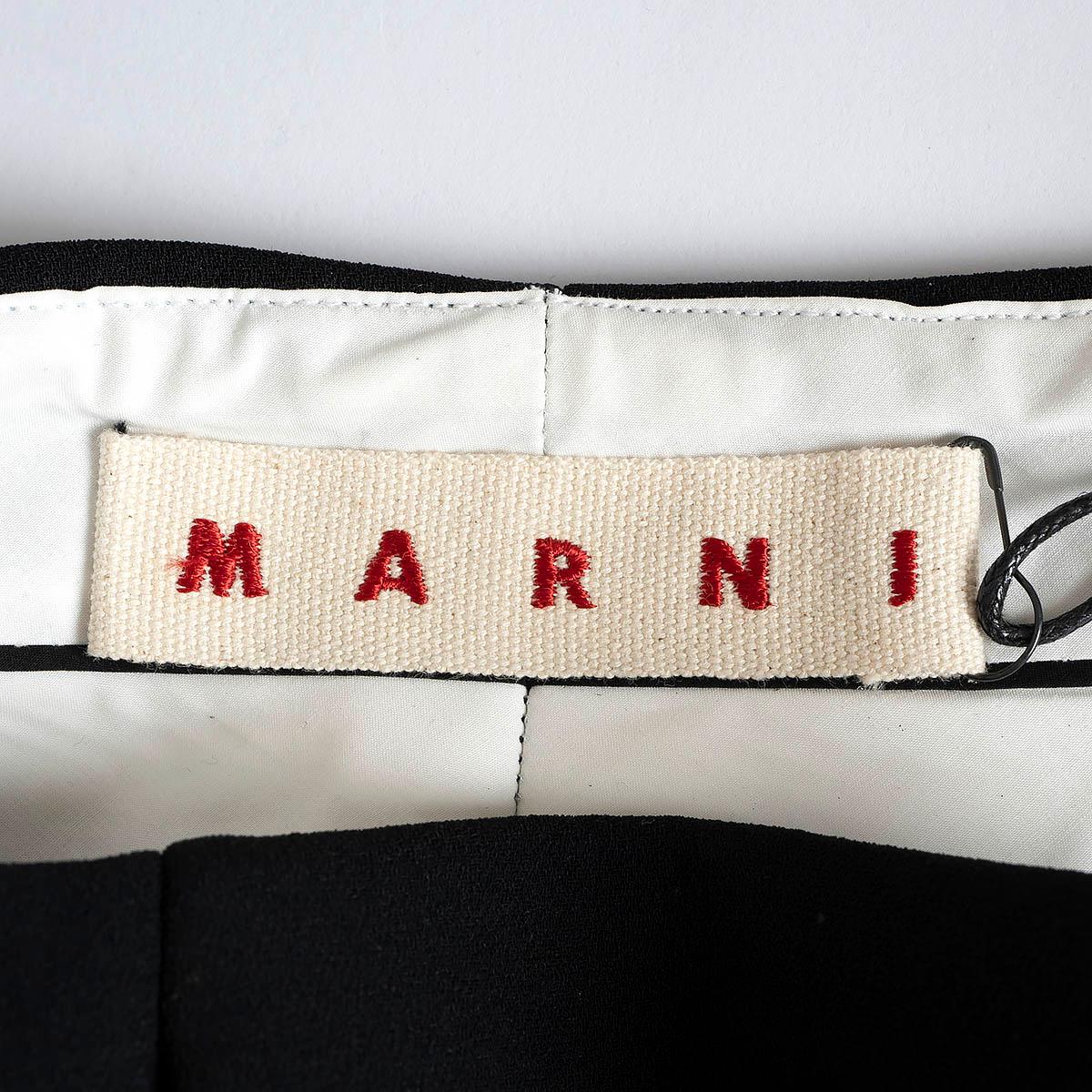 MARNI black acetate WIDE LEG CROPPED Pants 42 M For Sale at 1stDibs