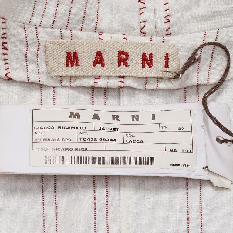 Marni by Consuelo Castiglioni SS-2003 Embroidered Cotton Cropped Jacket ...