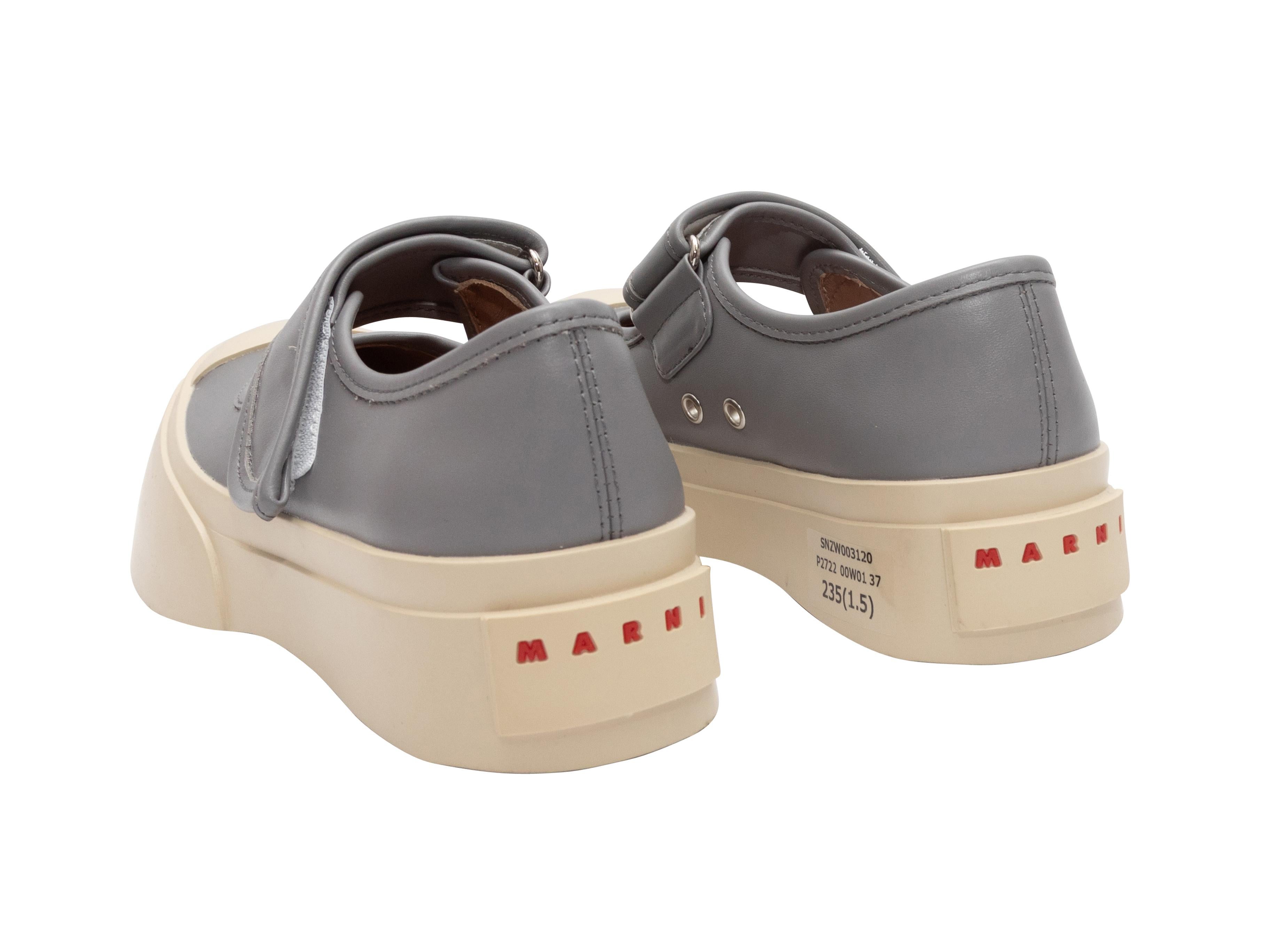 Marni Grey and White Platform Mary Janes For Sale at 1stDibs