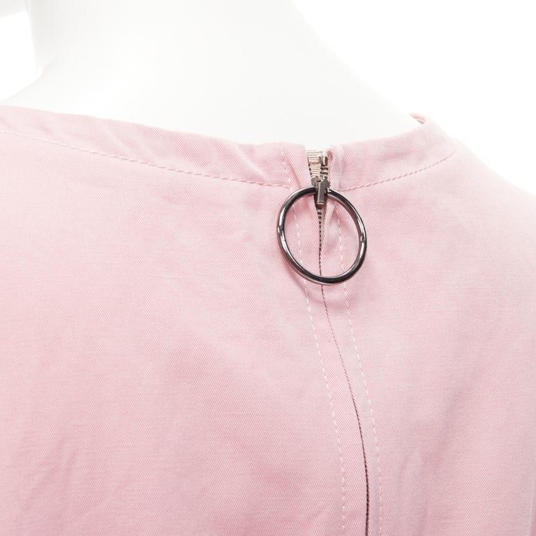 MARNI light pink cotton fit flared zip back sleeveless tunic top IT36 ...