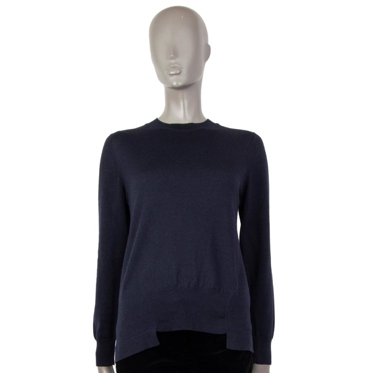 MARNI midnight blue wool and silk BUTTONED BACK Sweater 40 S For Sale ...