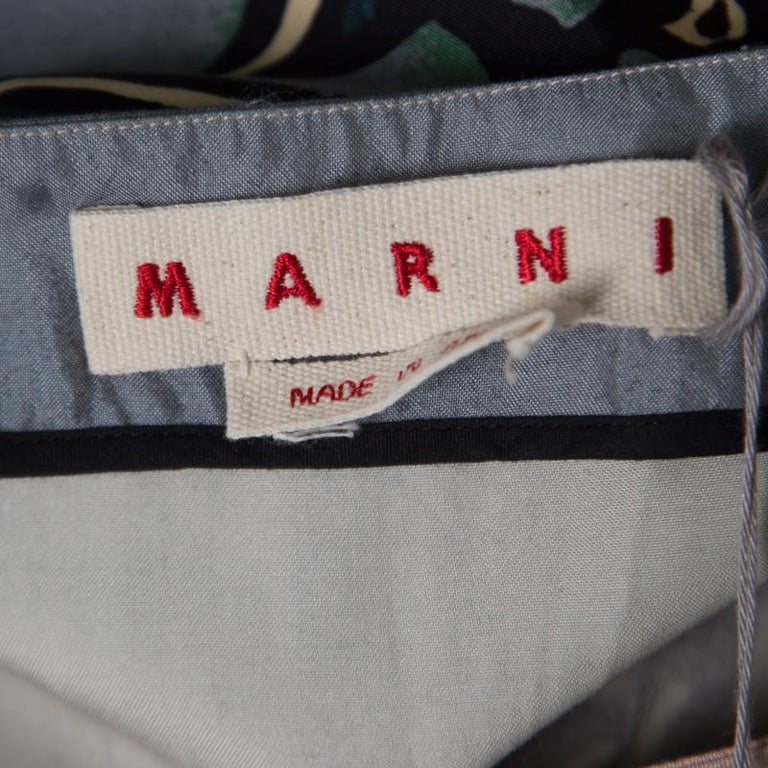 Marni Pink and Grey Floral Printed Cotton and Silk Oversized Top S at ...