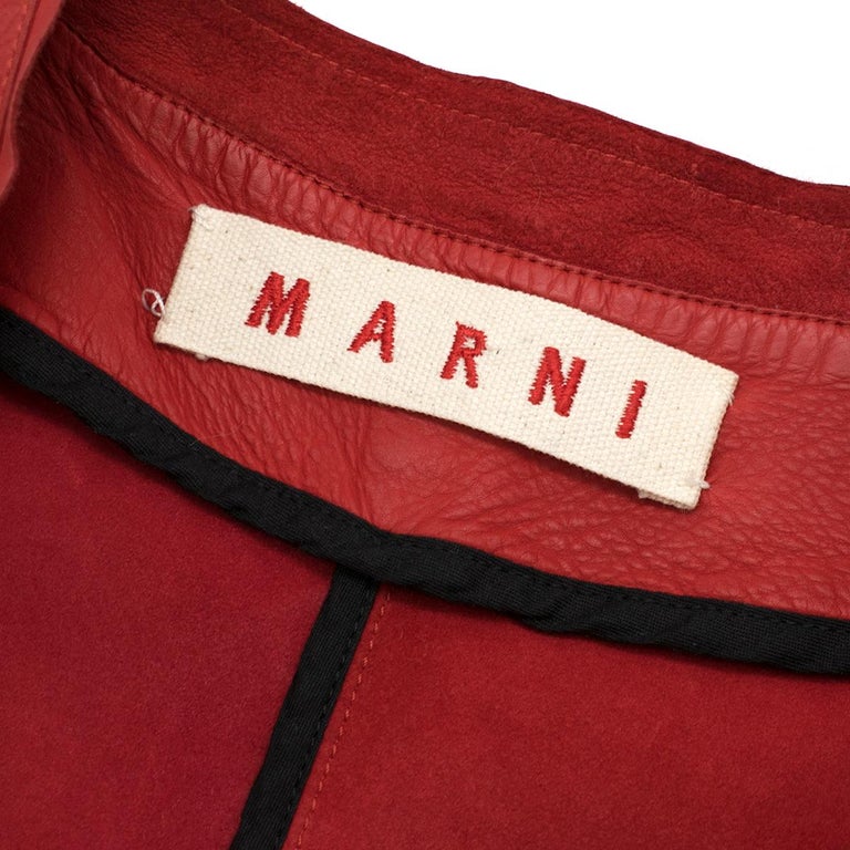 Marni Red Lightweight Leather Coat US 6 For Sale at 1stDibs