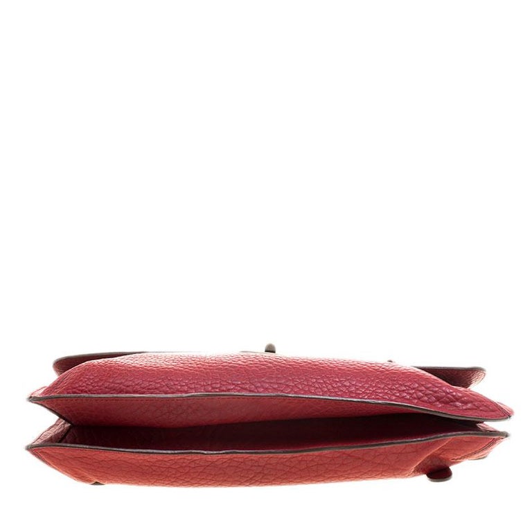Marni Red Textured Leather Shoulder Bag For Sale at 1stDibs