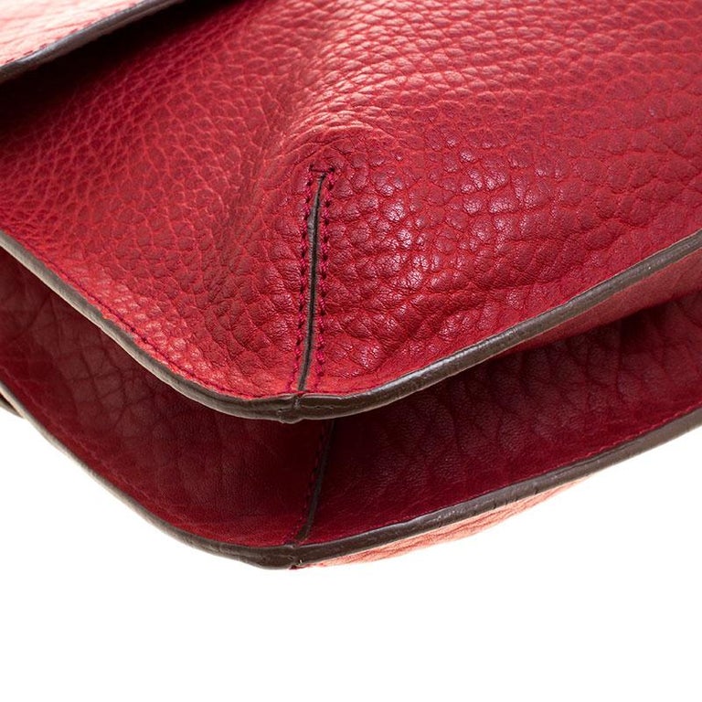 Marni Red Textured Leather Shoulder Bag For Sale at 1stDibs